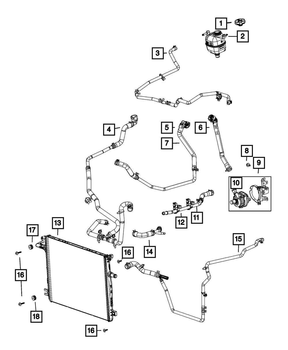 68280788AC - Radiator Inlet Hose 2018-2025 Jeep Wrangler | Mopar-Direct