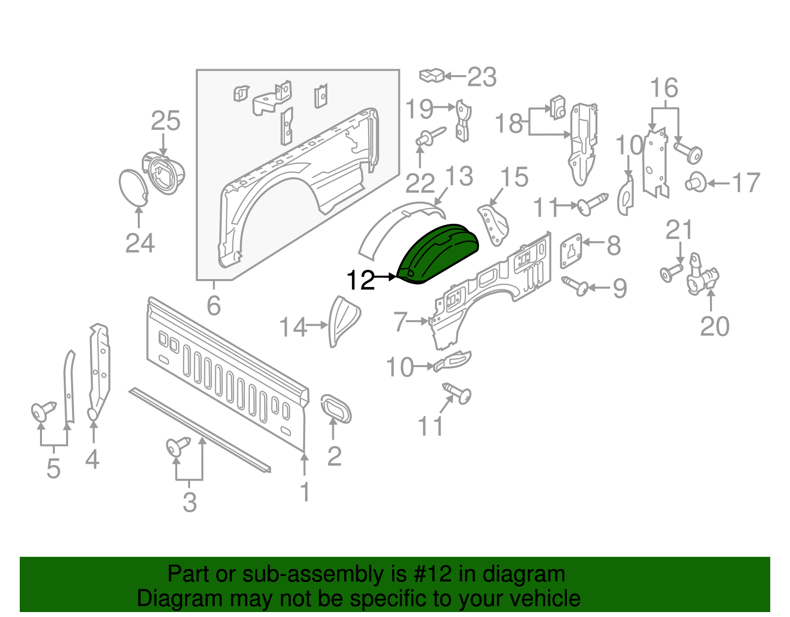 2015-2025 Ford Inner Wheelhouse RL3Z-9927886-A | TascaParts.com