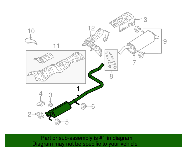Genuine OEM Ford Part - Muffler & Pipe BE8Z-5230-C | Genuine OEM Ford ...