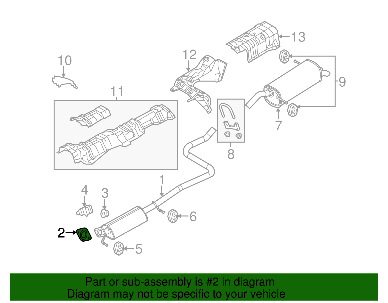 2011-2019 Ford Fiesta Muffler & Pipe Gasket 2S6Z-9450-A | Ford OEM ...