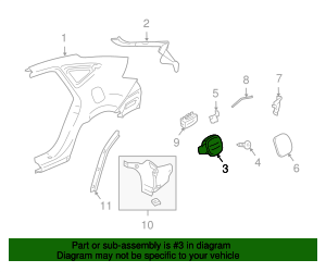 2010-2015 Honda CROSSTOUR 5-DOOR Adapter Assembly, Fuel Filler Lid ...