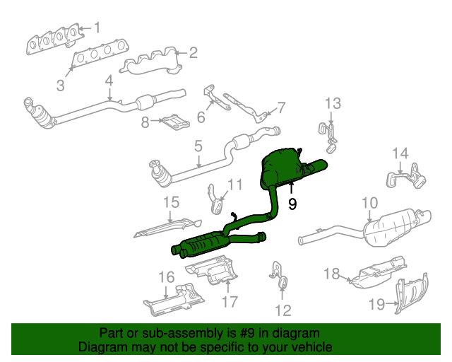 207-490-24-21 - Muffler & Pipe 2010-2011 Mercedes-Benz E 550 | Mercedes ...