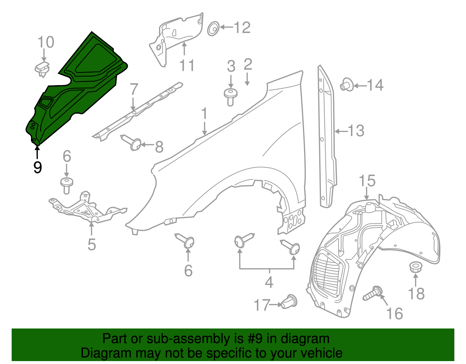958-556-442-00-01C - High-Quality Fender Splash Shield for 2011-2018 Porsche Cayenne ...