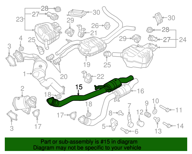 2013-2018 Audi Exhaust Pipe 4H4-253-350-P | AutoNation Parts