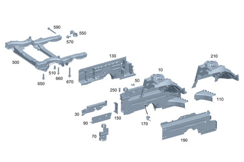 Wheel Well, Front Axle Carrier for 2025 Mercedes-Benz Maybach EQS 680 ...