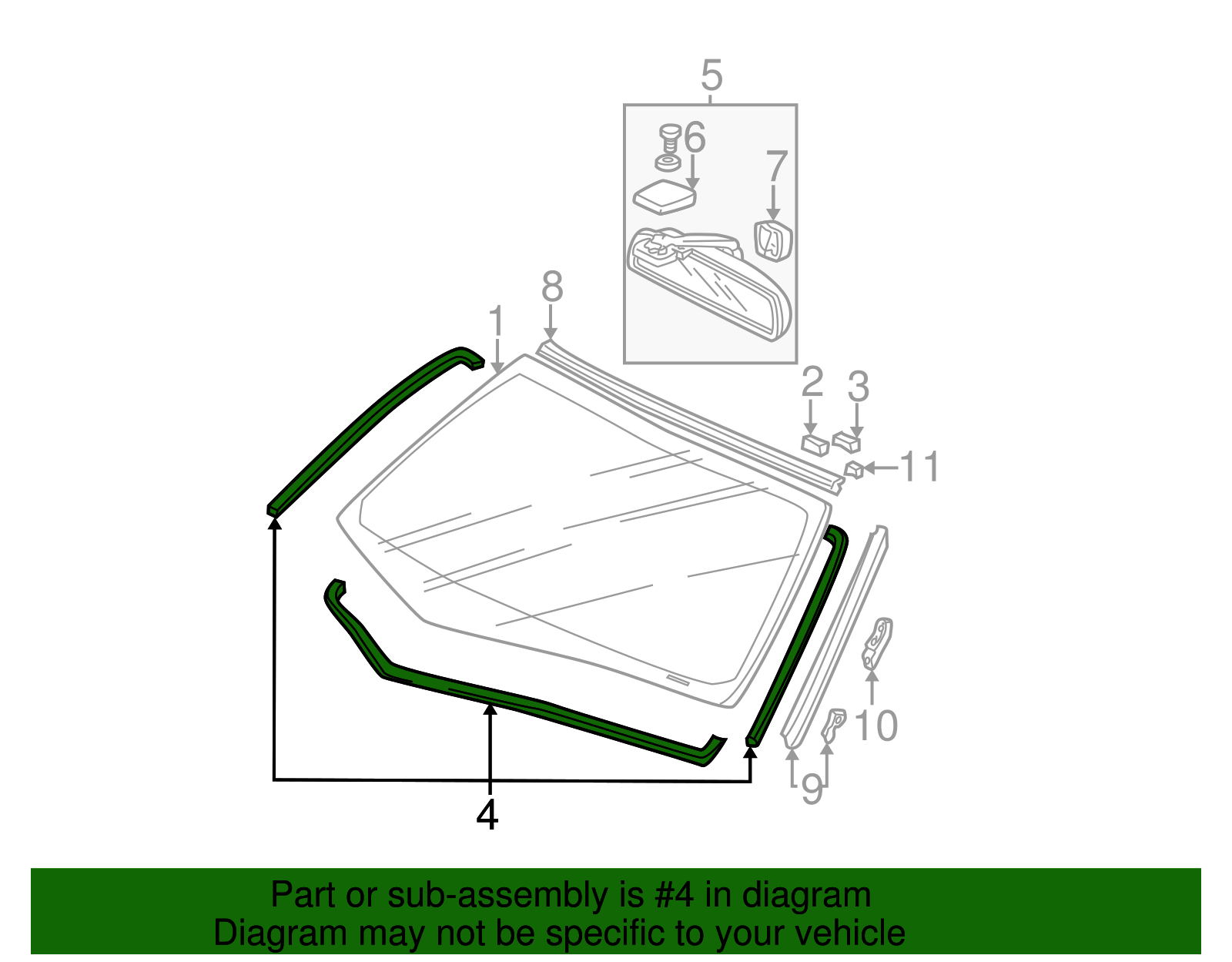 04731-S5A-J00 - 2001-2005 Honda Civic - Rubber Set Front Windshield Dam ...