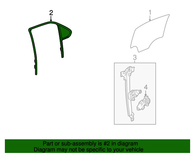 2010-2017 GMC Terrain Rear Passenger Side Door Window Weatherstrip ...