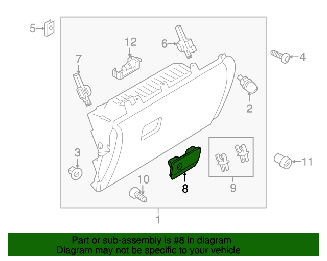 2011-2018 Porsche Cayenne Glove Box Handle 958-552-147-02-DJ3 | Porsche ...