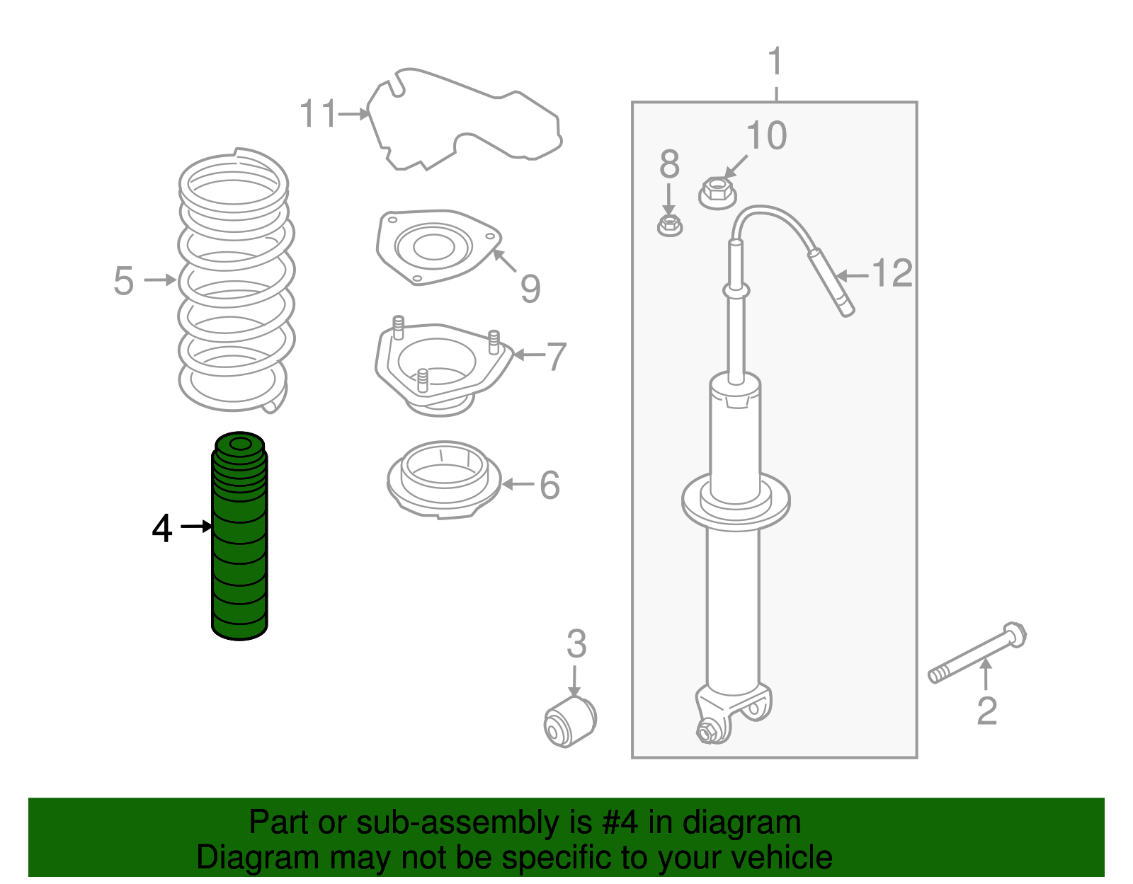 2004-2024 Nissan Suspension Strut Bumper 54050-AQ30A | TascaParts.com