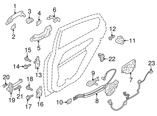 Genuine OEM Handle Base Part# 83665-3S000 Fits 2011-2015 Hyundai Sonata ...