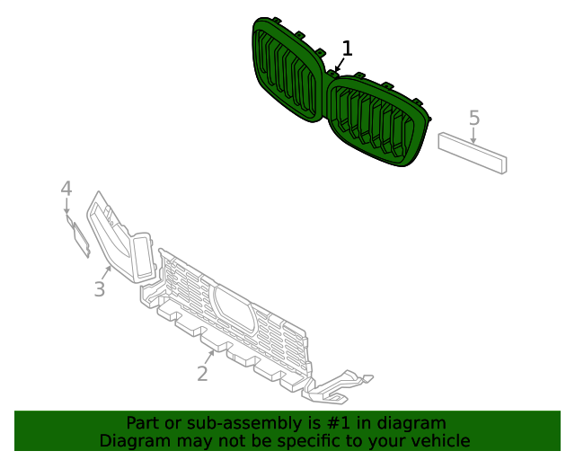Genuine BMW 51-13-8-082-764 | Upper Grille | FREE Shipping on Most ...