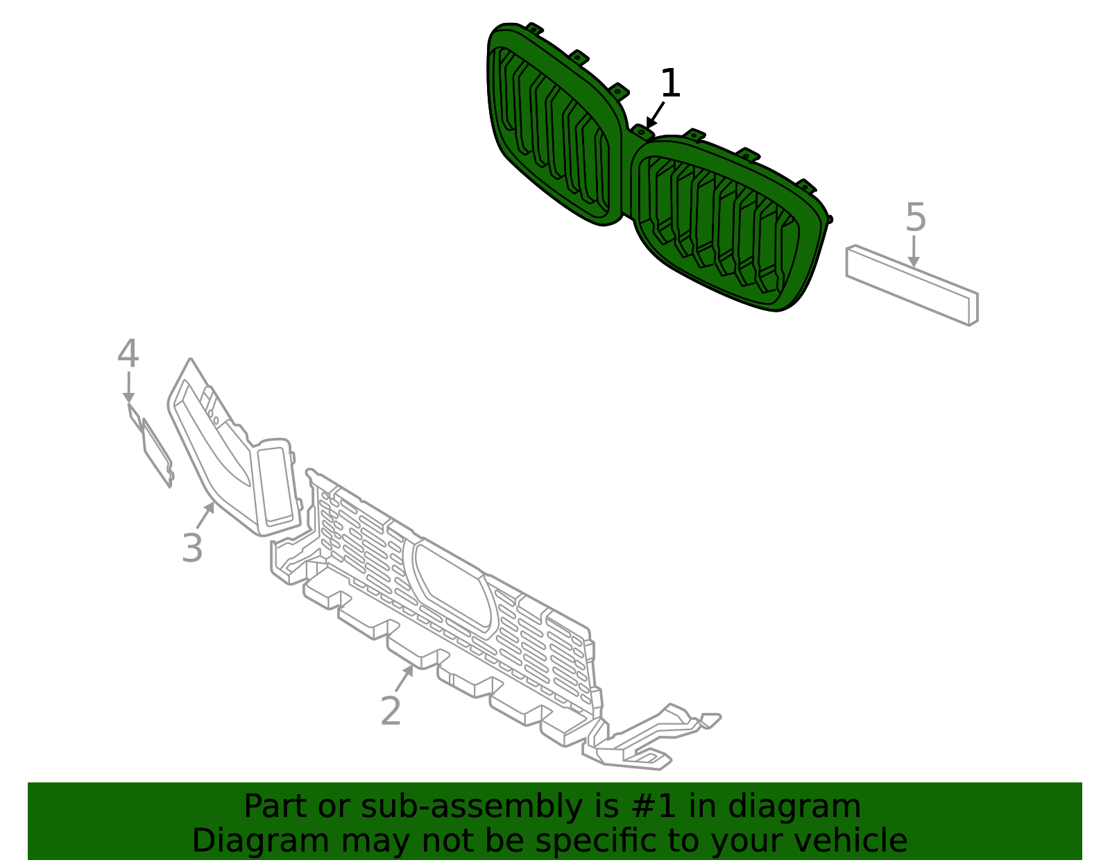 51-13-8-082-764 - Upper Grille - 2022-2024 BMW X4 | BMW Parts Exchange