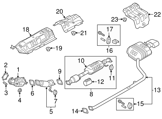 0JF03-13465 - Catalytic Converter Nut 2016-2018 Kia Optima | Kia.Parts ...