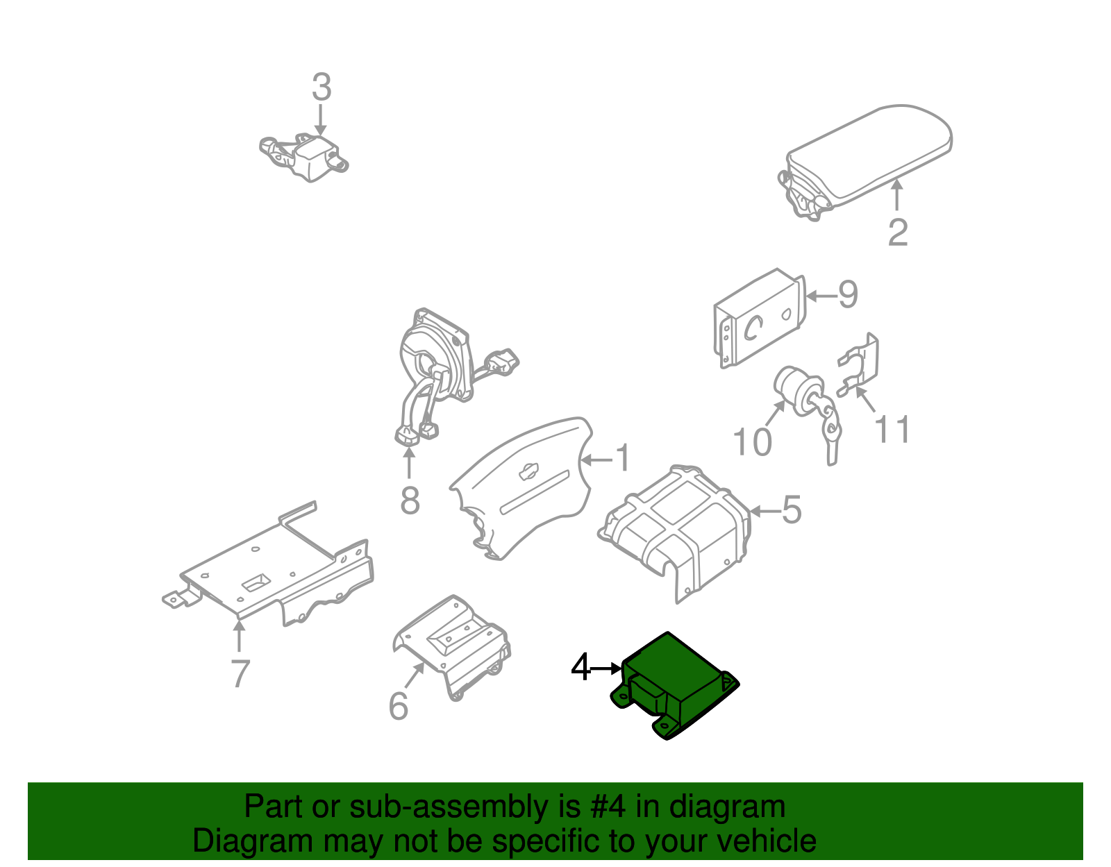 2000 Nissan Frontier Sdm Module 28556-9Z325 | Bill Kay Nissan Parts