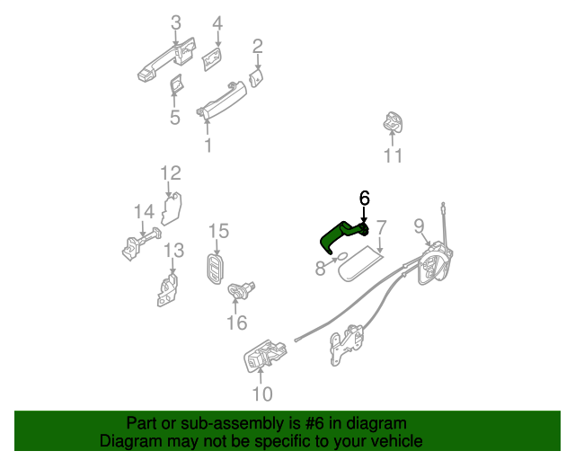 2008-2015 Nissan Titan Handle, Inside 82670-ZR00A | OEM Parts Online