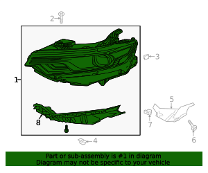 85000017 - Headlamp Assembly 2020-2024 Cadillac XT6 | GM Parts Warehouse