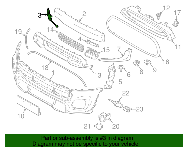 2014-2021 Mini Cooper Tow Eye Cap 51-11-7-337-796 | Mini Parts Direct