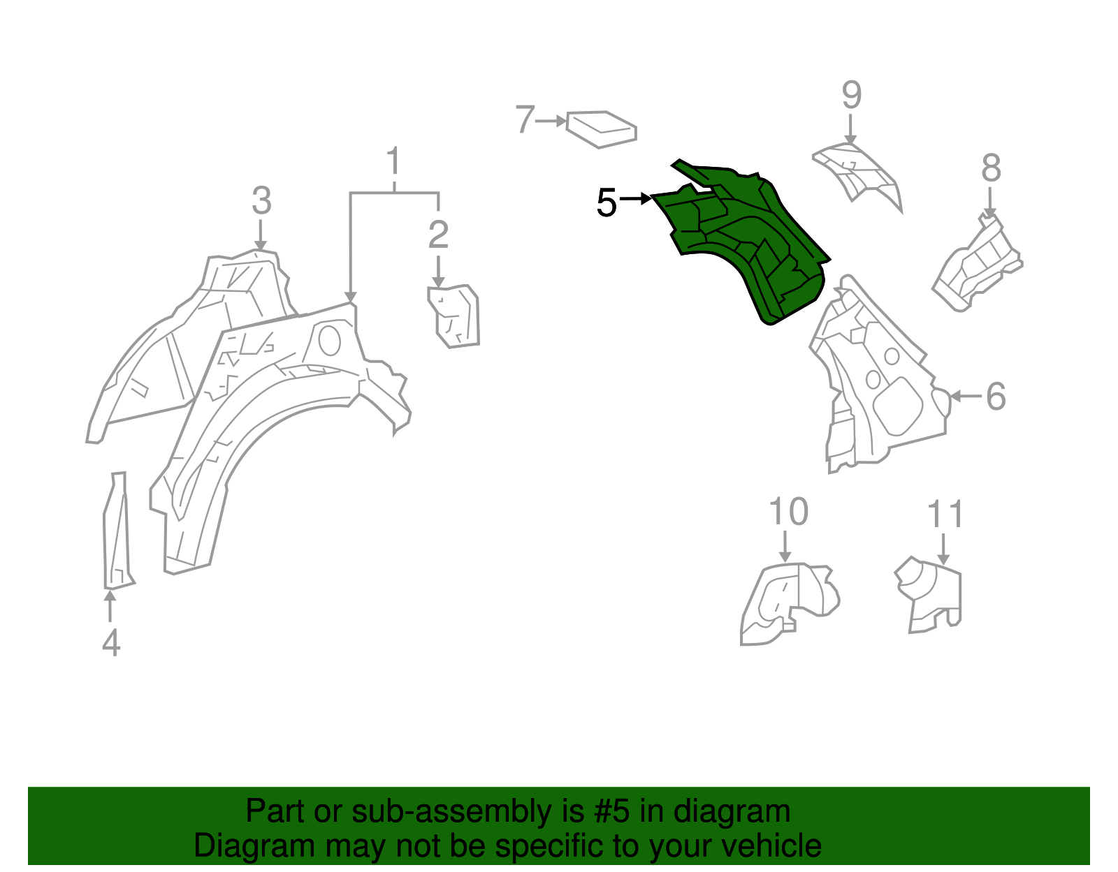 2014-2016 Toyota Yaris Inner Pillar 61733-0D010 | Discount Parts Monster