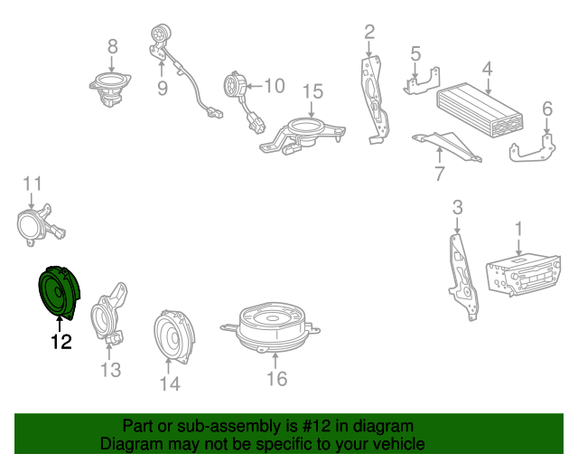 2006-2014 Lexus Speaker 86160-53210 | OEM Parts Online