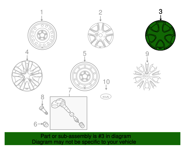 52910-1M650 - Wheel, Alloy 2011-2012 Kia Forte | Kia.Parts Store