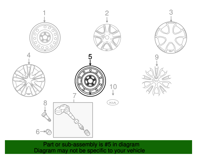 52910-2K910 - Wheel, Spare 2010-2013 Kia | Kia.Parts Store