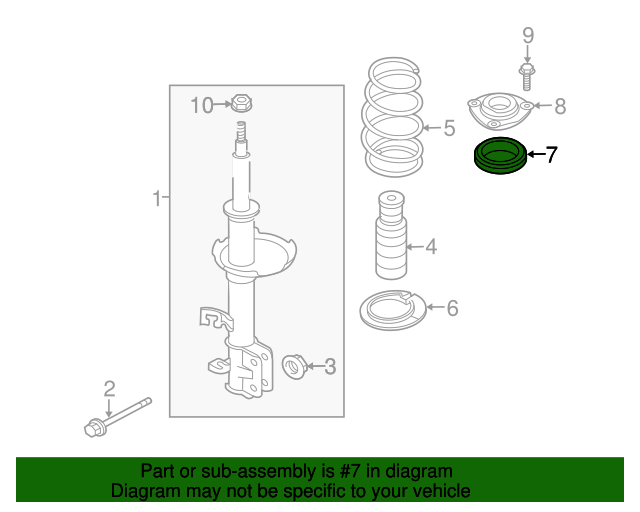 2013-2020 Nissan NV200 Strut Bearing 54325-2FL0A | TascaParts.com