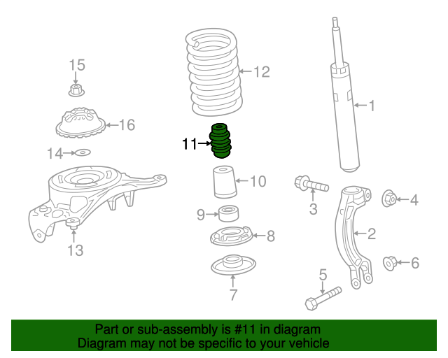 2009-2024 Audi Suspension Strut Bumper 8K0-412-131-E | Genuine Audi Parts