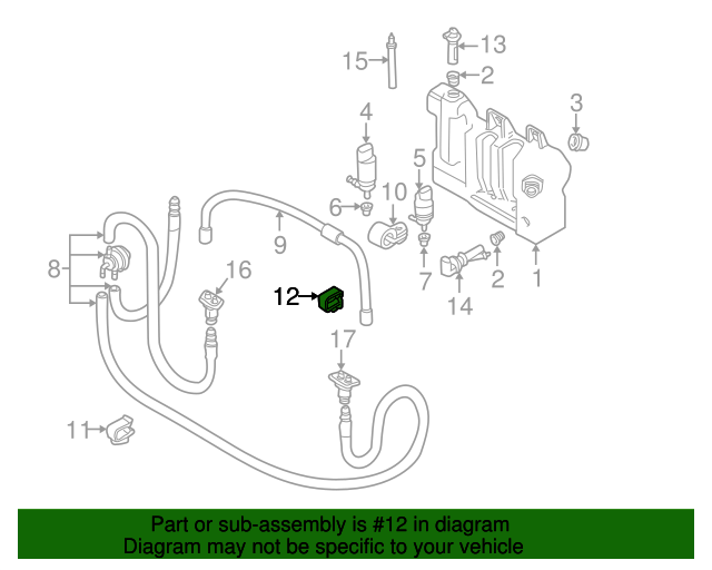 Genuine BMW 61-13-1-387-626 | Washer Hose Bracket | FREE Shipping on ...