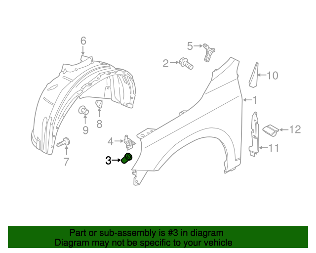 2010-2018 Volvo Fender Nut 986774 | TascaParts.com