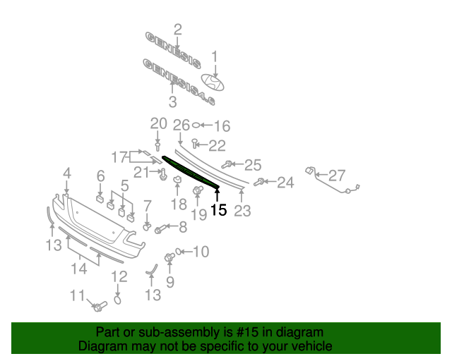 2009-2014 Hyundai Genesis Upper Molding 87372-3M030 | Retail ...