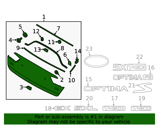 87370-D5010 - Molding Assembly 2016-2020 Kia Optima | Kia.Parts Store