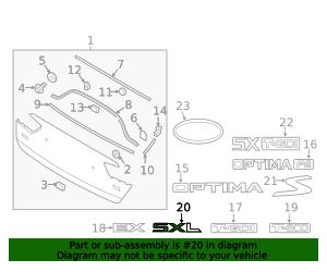 2016-2017 Kia Optima OEM NEW 16-17 Kia Optima Sedan Nameplate " SXL ...