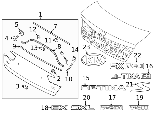 86310-D4100 - Nameplate 2016-2020 Kia Optima | Kia.Parts Store