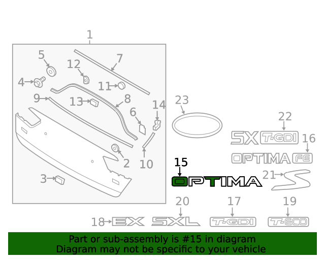 86310-D4100 - Nameplate 2016-2020 Kia Optima | Kia.Parts Store