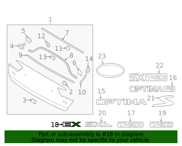 86316-D4000 - Nameplate 2016-2020 Kia Optima | Kia.Parts Store