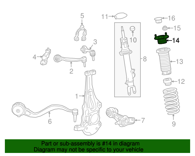 2018-2023 Lexus Strut Mount 48609-11010 | OEM Parts Online
