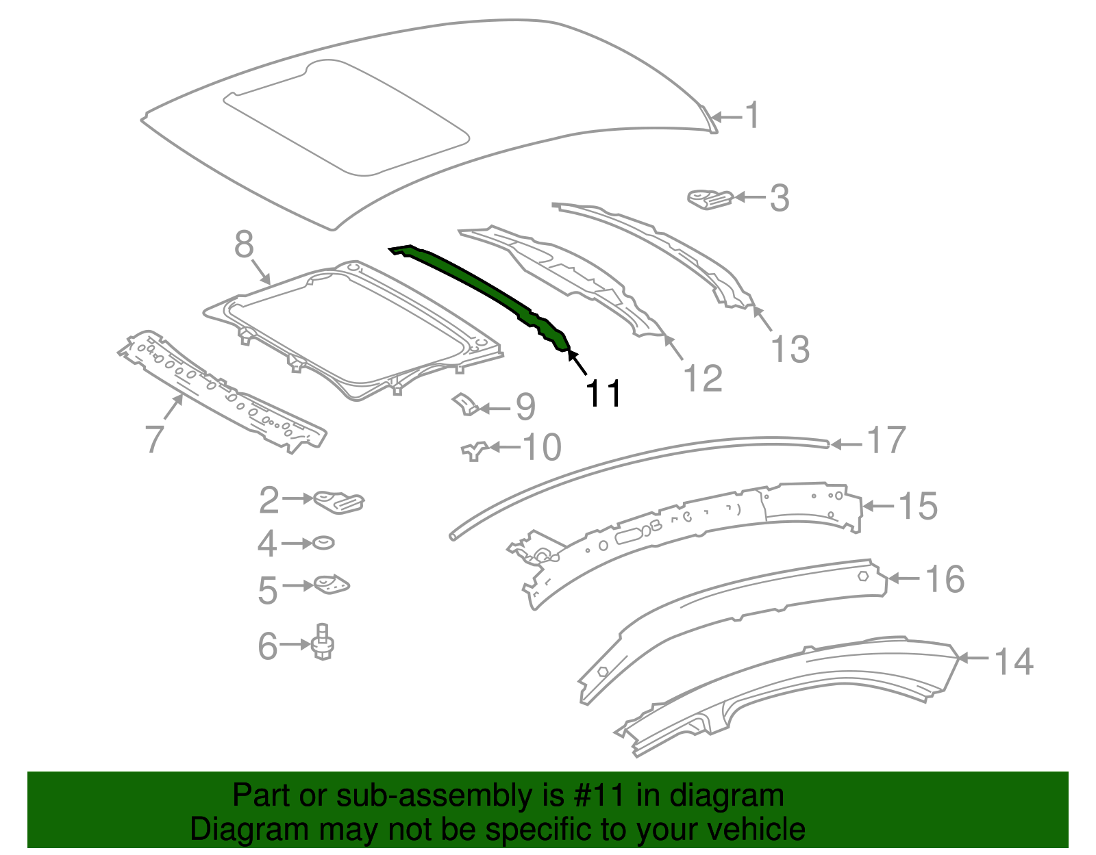 63148-53040 - Front Bow - 2014-2020 Lexus | My L Parts
