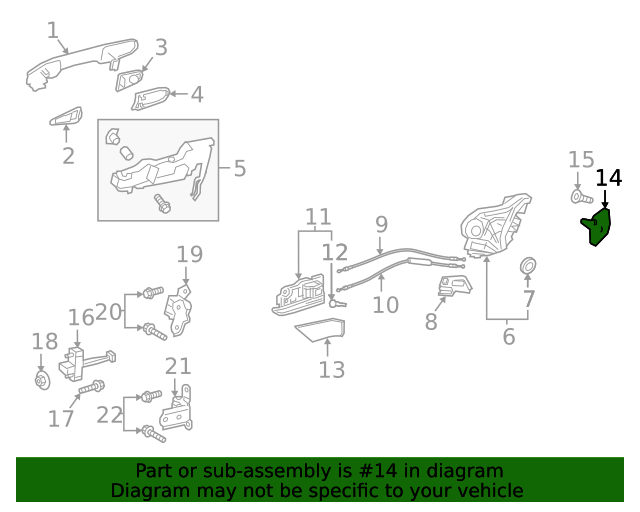 2013-2024 Toyota Door Lock Striker Plate 69410-02030 | Discount Parts ...