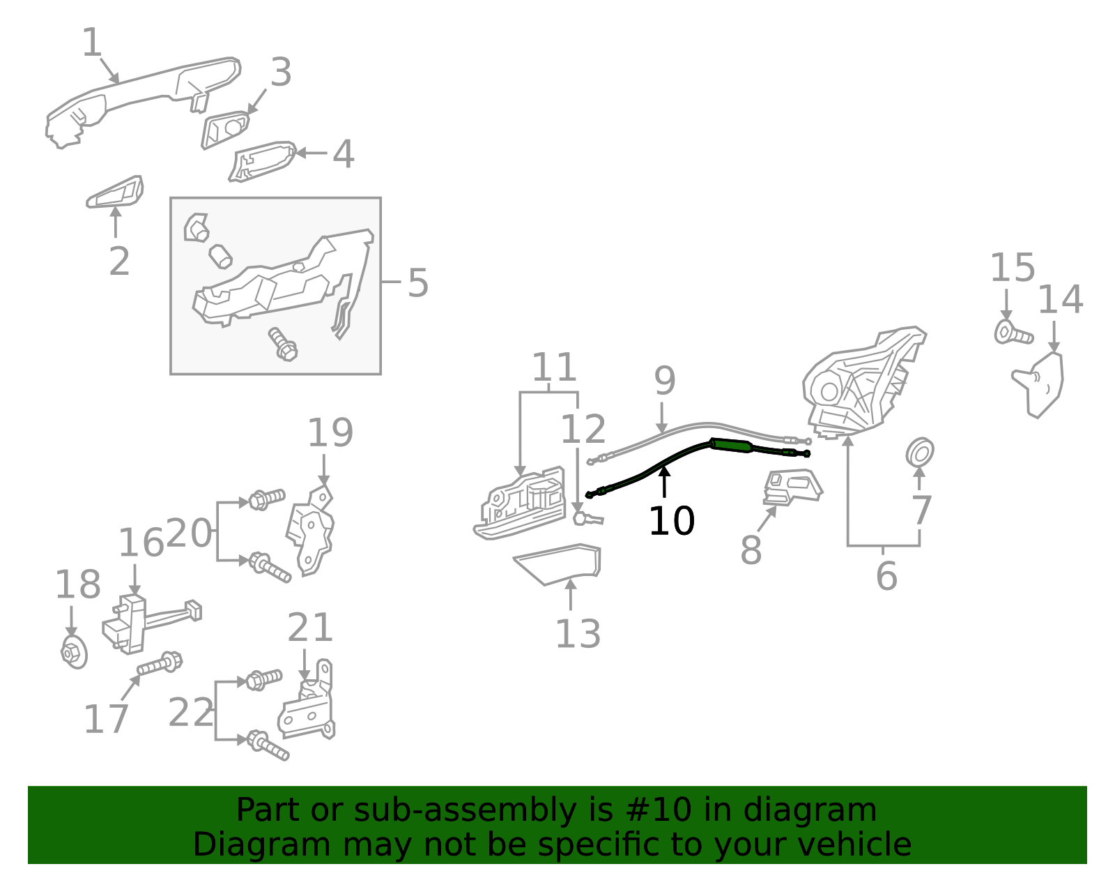 69730-0E080 - 2020-2024 Toyota Highlander - Lock Cable | Nucar Toyota Parts