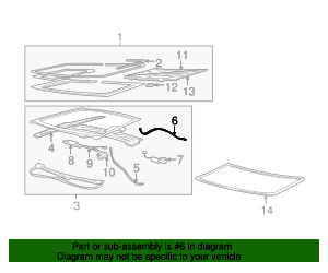 1997-2005 GM Hose Assembly-Sun Roof Hsg Rear Drn 22729335 ...