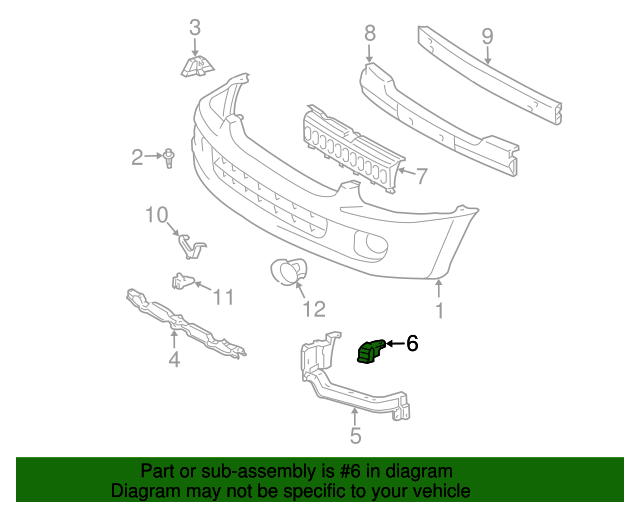 52541-0C040 - Bumper - 2005-2007 Toyota Sequoia | OEM Genuine Toyota Parts