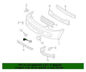 2005-2007 Toyota Sequoia Bumper Cover Retainer 52522-0C010 ...