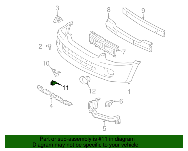 52522-0C010 - Bumper Filler Retainer - 2005-2007 Toyota Sequoia | OEM ...