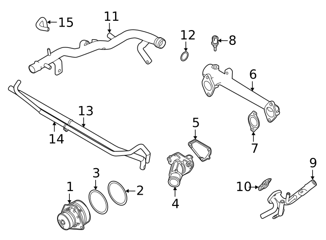 2020-2023 Nissan Frontier Water Outlet 11060-9BT0A | TascaParts.com