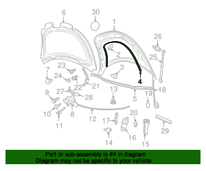 1C0-823-707-A - Front Seal 1998-2010 Volkswagen Beetle | Volkswagen ...