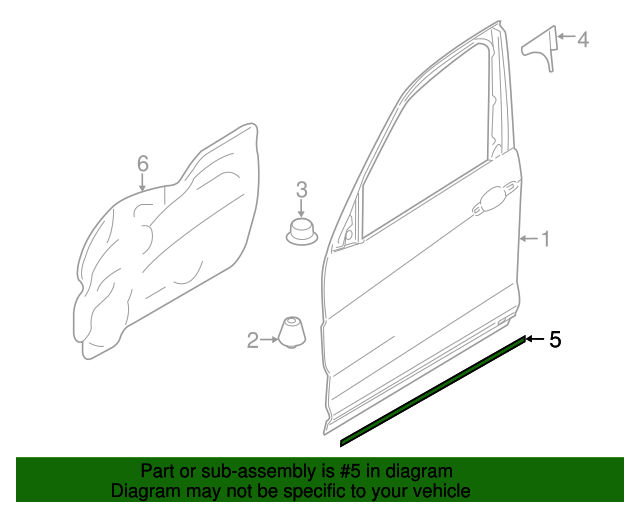 51-76-2-990-305 - Gasket, door joint, bottom front 2013-2015 BMW X1 ...
