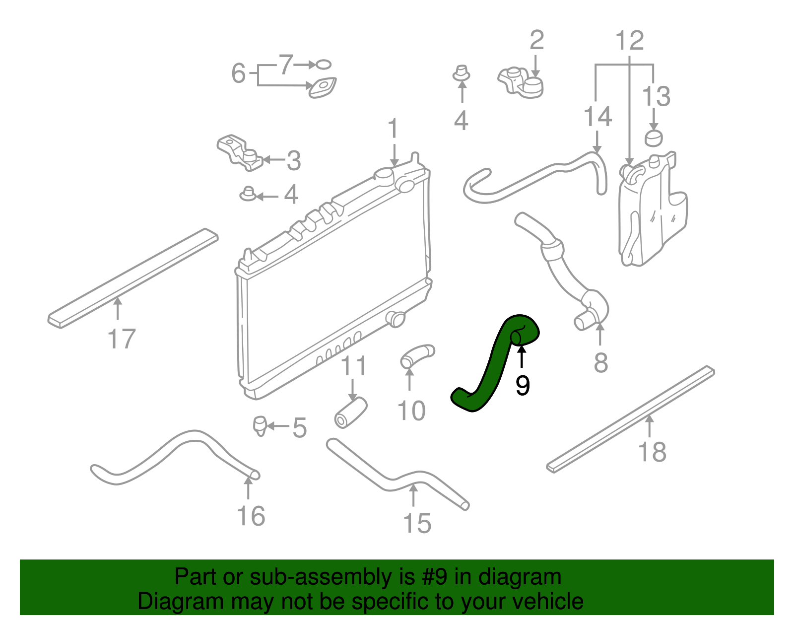 21501-3S500 - Upper Hose - 1998-2004 Nissan | Nissan OEM Parts Direct