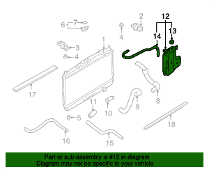 1998-2004 Nissan Recovery Tank 21710-VN20A | Nissan Parts Central