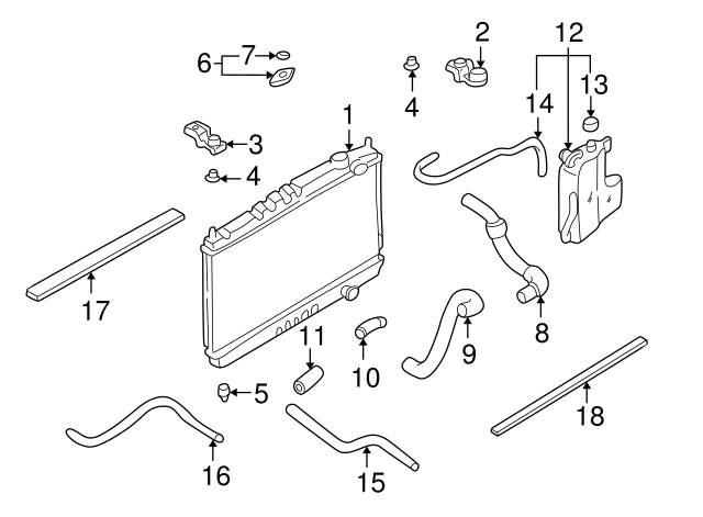 1998-2004 Nissan Radiator Assembly Mount Bracket 21542-VK800 | Nissan ...
