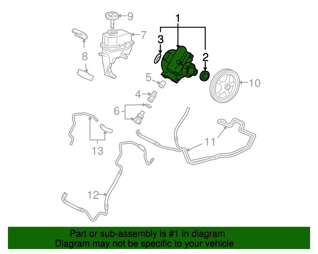 2006-2010 GM Power Steering Pump 19369080 | QuirkParts